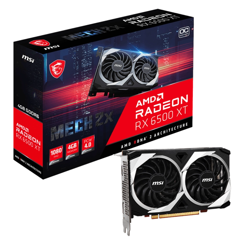 Buy MSI Radeon RX 6500 XT MECH 2X 4G OC Graphics Card | Hukut.com